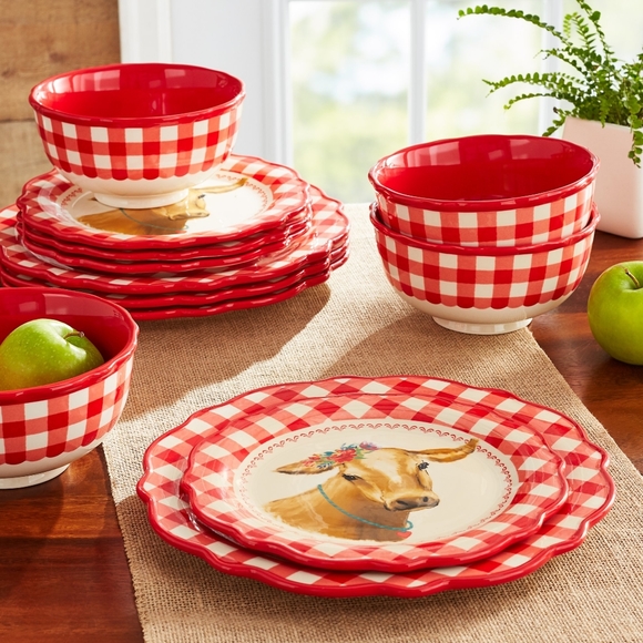 Pioneer Woman Red Dishes